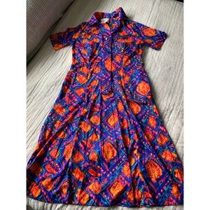 Vintage | Dresses | Vintage Tribute Colorful Patterned Shirt Dress ...